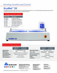 Manual Grinder Polisher Ecomet 30 - JH Technologies